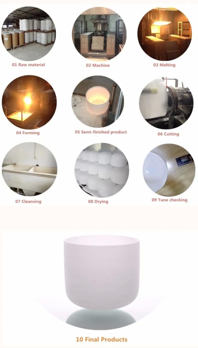 Perfect Harmony Sets for frosted crystal singing bowl with Carrying Case made in China 0