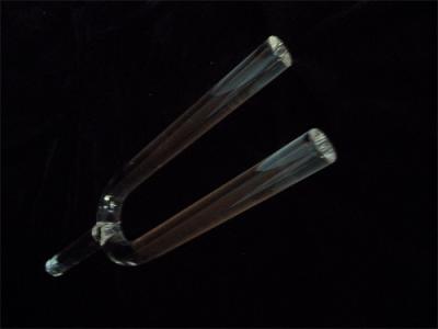 China Clear crystal tuning forks with carrying box and rubber striker for sale