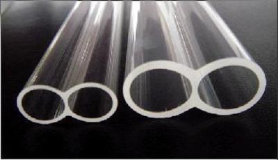 China Clear quartz glass tube with two holes for sale