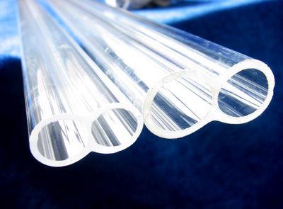 China Double-barrelled Clear quartz glsas pipes for sale