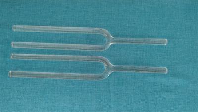 High quality clear crystal tuning forks with purple carrying case  and rubber striker