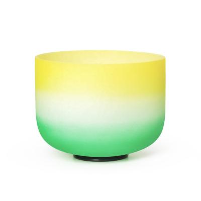 China Rainbow Color Frosted Quartz Singing Bowl 7pcs Chakra Set  for Sound Healing for sale