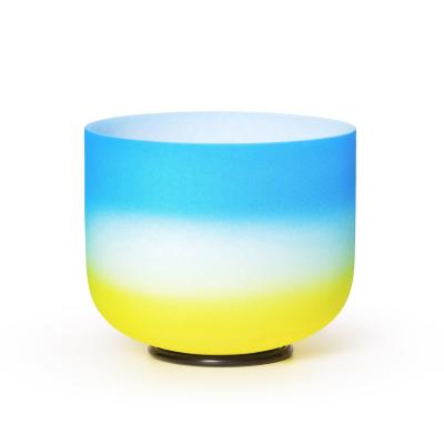 China Rainbow Color Frosted Quartz Singing Bowl 7pcs Chakra Set  for Sound Healing for sale