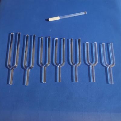 China High Quality transparent Chakra Tuned set Sound Healing Quartz Tuning Forks for sale