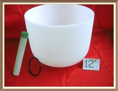 China Direct Manufacturer White Chakra Tuned Quartz Singing Bowl with accessory and chakra note FSB951 for sale