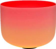 China Rainbow Color Note F Heart Chakra Frosted Quartz Crystal Singing Bowl 8" with carryng bag for sale