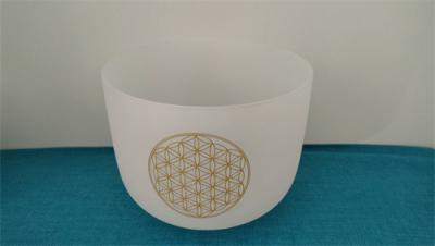 China Flower of Life  Quartz Crystal Singing Bowl Set with free Mallet and O-Rings made of high purity quartz for sale