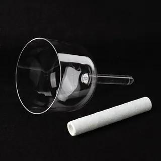 China Portable hand held crystal singing bowl with handles for sale