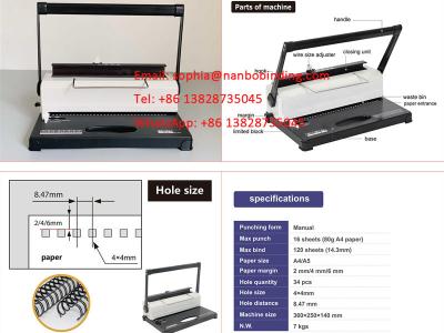 Cina macchina di grippaggio di perforazione del cavo 3/1 della carta del foro A4 di 4.5mm in vendita