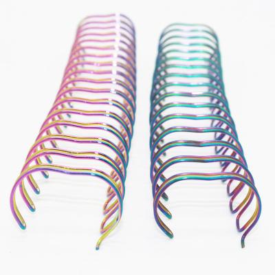 China Binding Twin Wire Spiral Notebook Wire Double Metal Spiral Coil 0.8mm Thick for sale