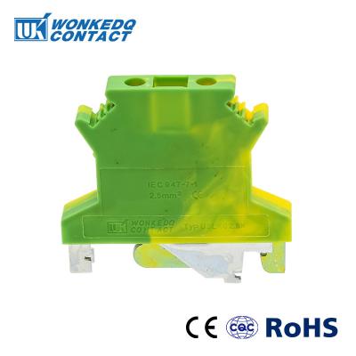 China JUSLKG 2.5N Feed Through Ground Modular Side Entry Terminal Blocks Screw Connection Type Brass Conductors for sale