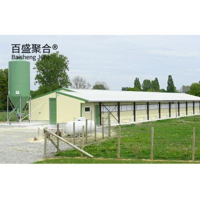 Cina Edificio di allevamento prefabbricato di pollame per polli di pollo di grande capacità con tetto a pannelli sandwich in vendita