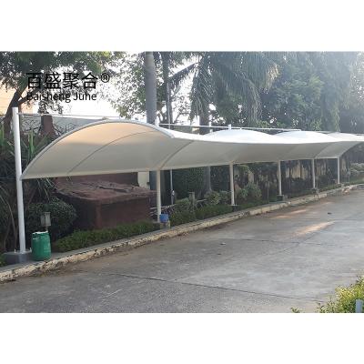 China Stalen raam Parkeer tent Auto schuur dakbedekking Design Membraan structuur Architectuur Carport Te koop