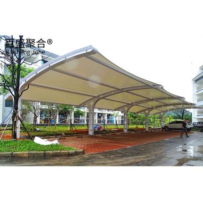 Cina Finitura di vela Pvc rivestito Parcheggio esterno Parcheggio metallo Canopy impermeabile Carports in vendita