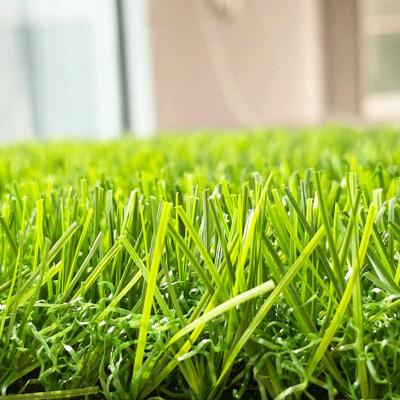 中国 人工的な庭の総合的な泥炭の草の平らな単繊維35mmの高さ 販売のため