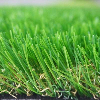 中国 4Cmの芝生の人工的なカーペット草の倍の波の単繊維12400 Detex 販売のため
