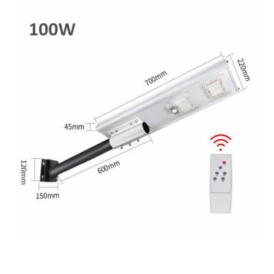 China 6500K 50W 100W 150W allen in Één LEIDENE Zonnestraatlantaarn Te koop