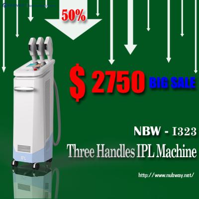 China Professional IPL Three Handles for Permanent Hair Removal; Skin and Face Lift for sale