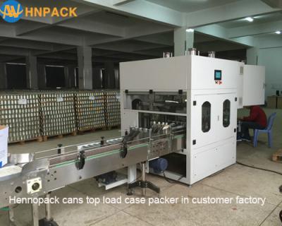 China Hennopack fully automatic Large Barrel case packer Automatic pick up and place Carton packing machine MTP-01 for sale
