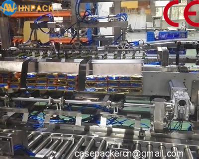 China Hennopack bottles, cans,glass,cup,small box carton filling machine Full automatic side typ case packer carton BOX packer for sale