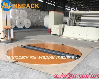 China Hennopack automatic ms203 reel stretch wrapper for Kraft Brown Paper-plastic film -blank paper roll stretch film wrapper for sale
