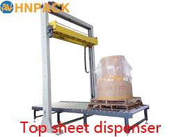China Hennopack Siemens configuration new condition top sheet dispenser for pallet top foil wrapper for sale