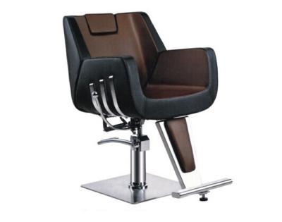 China Hot sale salon barber chair with stainless steel base;brown hairdressing furniture for sale