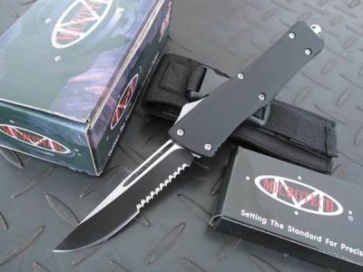 China Microtech knife A16 single blade half serrated for sale