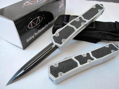 China Microtech knife double blade (silver) for sale
