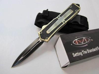 China Microtech knife double blade (gold) for sale