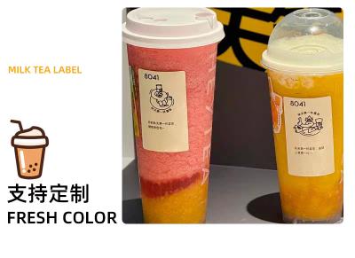 China Roll Form Milk Tea Label Self Adhesive With Printable Thermal Paper for sale