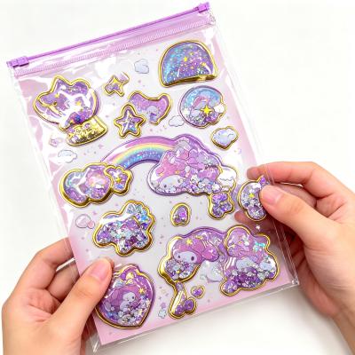 China Custom Logo 3D Shaker Stickers Holographic Foil Seal Sticker For Gift Bag Envelope Box for sale