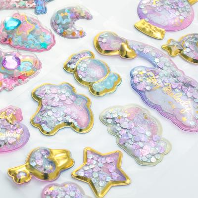 China Custom Logo 3D Shaker Stickers Holographic Foil Seal Sticker For Gift Bag Envelope Box for sale