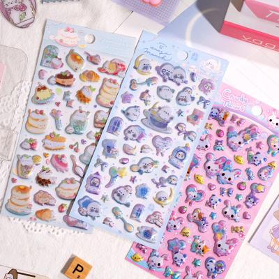 China Custom Holographic Foam Puffy Stickers with Cute Cartoon Designs for sale