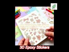 custom gold foil epoxy stickers with bow designs for decoration