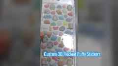 Custom 3D Flocked Puffy Stickers with Cute Cartoon Designs