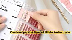 Custom production of Bible index tabs