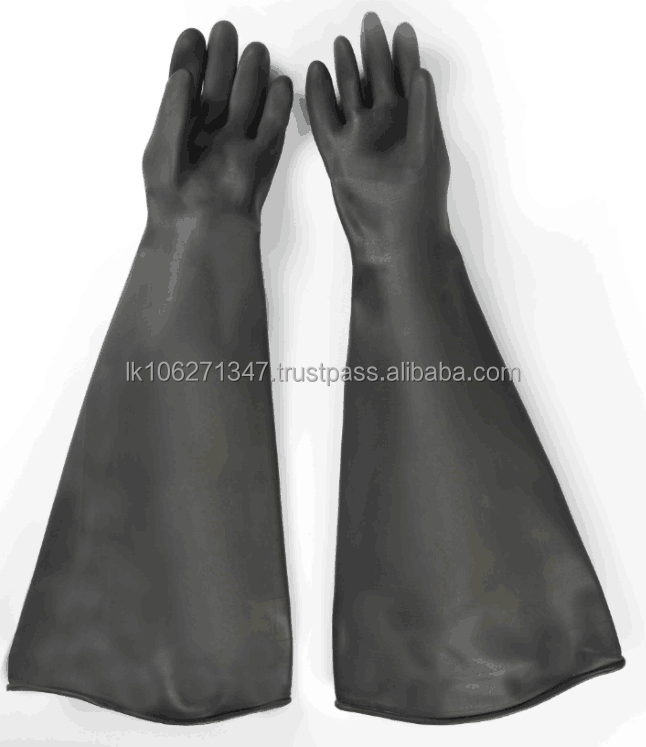 650mm industrial plane Sandblasting glove sandblasting glove with roll edge