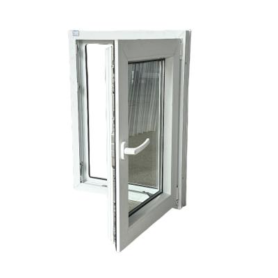 Cina Finestra a tre cavità in PVC bianco con sistema di drenaggio affondante in vendita