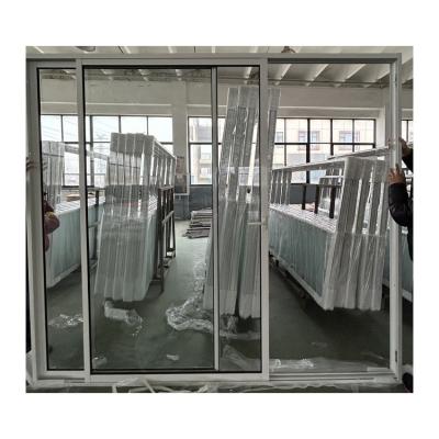 China Lichte witte aluminium dubbele schuifdeuren geluidsisolatie Te koop