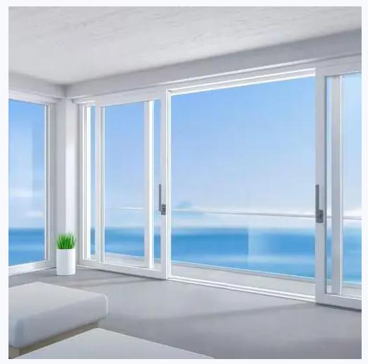 Puertas corredizas de vidrio templado de PVC / UPVC Puertas corredizas de vidrio blanco estándar para interiores