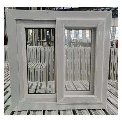 China Glass PVC Sliding Window And Door White Frame Double Glazed Balcony Windows for sale