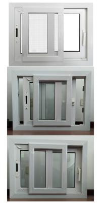 China PVC Plastic UPVC Double Glass Horizontal Slide Window for sale