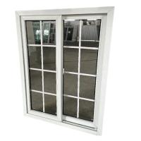 China Rectangular UPVC Frame Slide Window Simple Design Adjustable Light Control for sale