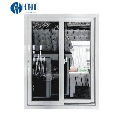China Double Glazed Sliding PVC Windows Soundproof Hurricane Impact with Grilled Design and Mosquito Net Project Window for sale