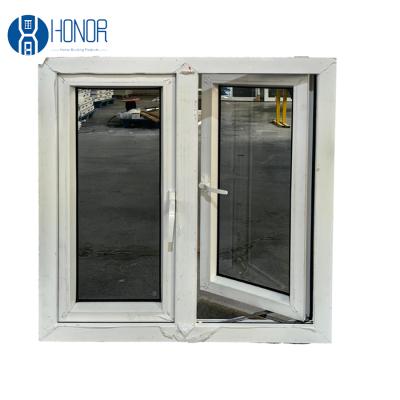 China Upvc Plastic Swing Open Double Glazing Pvc Casement Windows For Home for sale