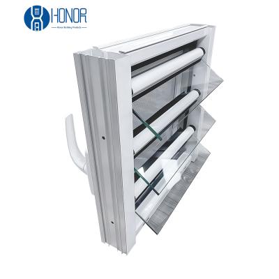 China Aluminum Louver Glass Window with Fly Screen Customizable Size for sale