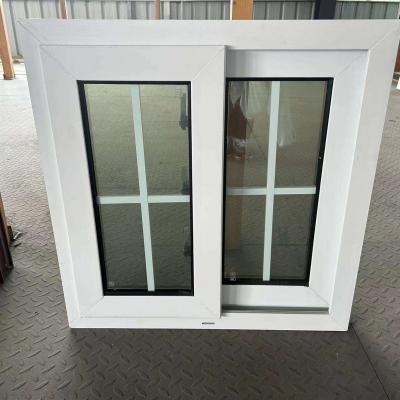 China High Quality Modern Tempered PVB Laminated PVC UPVC Frame Plastic Sliding Glass Window for Hotel Living Room Bug Screen for sale