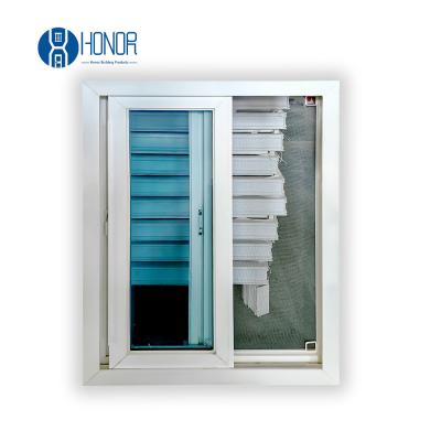 China Upvc Double Glazed windows Pvc Window White Vinyl Sliding windows Plastic Economical Style Slide Window Vinyl windows and Doors for sale
