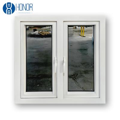 China Energy Efficient UPVC Casement Windows Heat-Insulated Frame Tempered for Bathroom Residential Houses Courtyard Leisure for sale